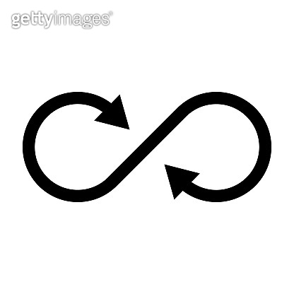 Infinity symbol icon with both side arrows. Concept of infinite ...