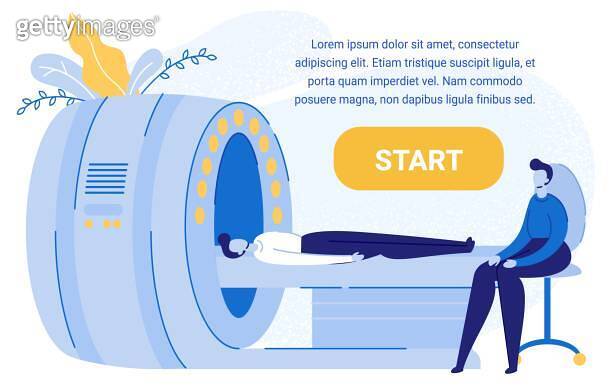 Patient Examining his Body Parts Using MRI Flat. 이미지 (1215291900) - 게티이미지뱅크