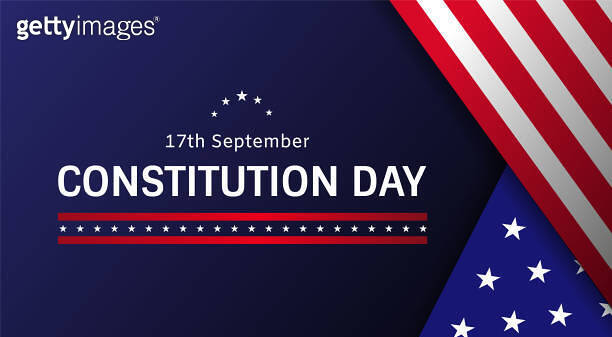 September 17th Constitution Day horizontal web banner template with US ...