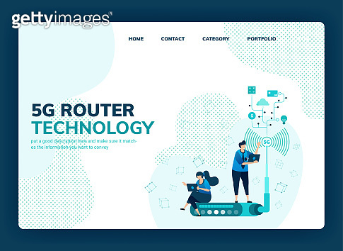 Vector illustration for 5g router and technology to increase network ...