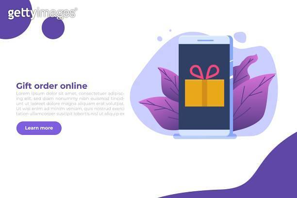 Gift order online, Online shopping, E commerce concept. People buy ...
