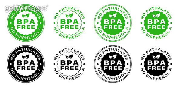 BPA free vector certificate icon. No phthalates and no bisphenol, safe ...