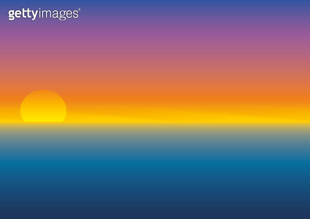 Colorful sunset, dimension A4. Vector illustration 이미지 (1284889516 ...