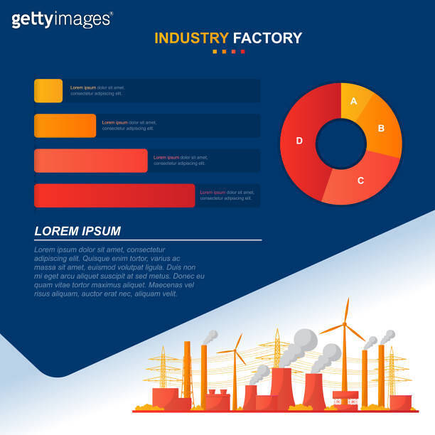 Presentation Bar Chart Graph Diagram Financial Factory Industrial ...
