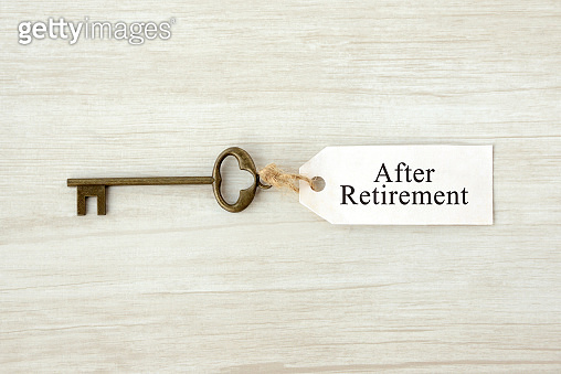 Key with tag After Retirement words are written (1214639445) - 게티이미지뱅크