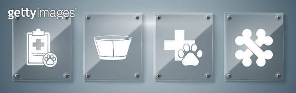 Set Crossed bones, Veterinary clinic symbol, Protective cone collar and ...