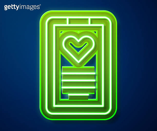 Glowing neon line Medical clipboard with clinical record icon isolated ...