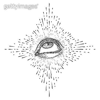 Various drawing of the all seeing eye in different direction and ...