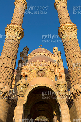 Al Mustafa mosque, a large Islamic temple in the city center, Sharm el ...