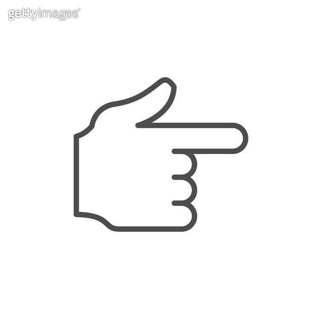 Hand pointer line outline icon 이미지 (1276946439) - 게티이미지뱅크