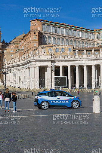 Colonnade on St.Peter's Square in front of Saint Peter's Basilica ...