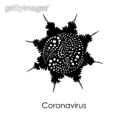 Novel coronavirus COVID-19 art drawing. Pathogenic organism with DNA or ...