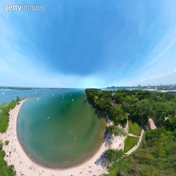 Toronto Central Islands and Ward's Island Park beach, Ontario, Canada ...
