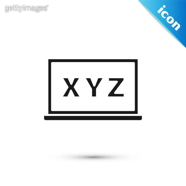 Grey XYZ Coordinate system on chalkboard icon isolated on white ...