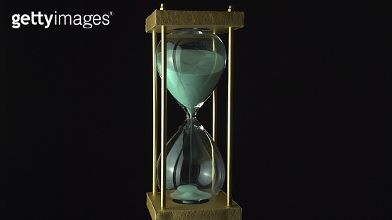 New Year concept, floating in the air or levitating, sand move through ...