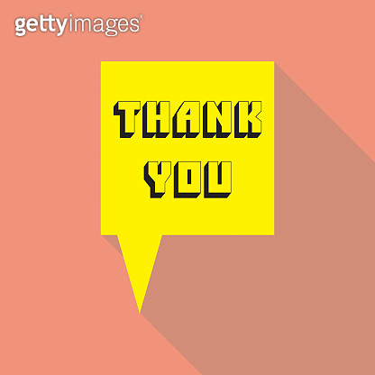 Thank you card colorful, vector, replicate flat design with shadow ...