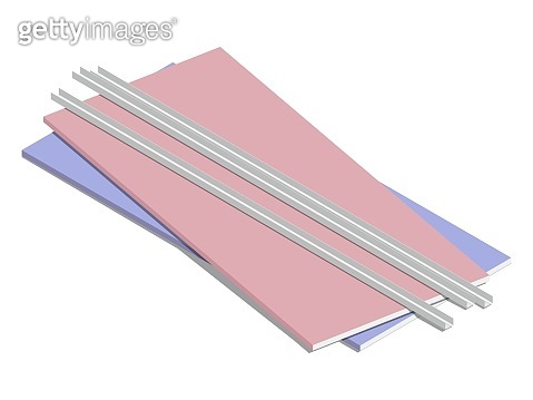 Isometric vector illustration of gypsum plasterboard isolated on white ...