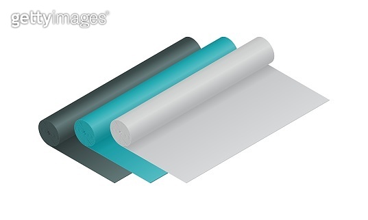 Rolls of waterproofing and vapor barrier isometric vector icon ...