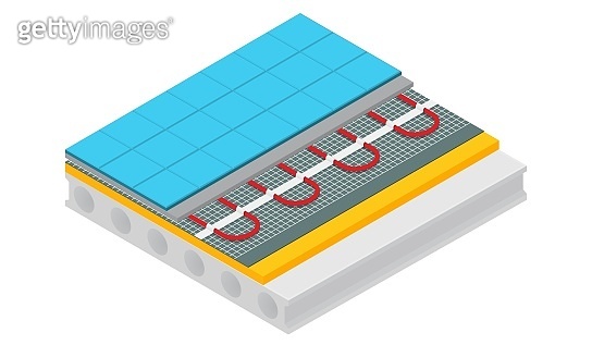 Vector illustration underfloor heating isolated on white background ...