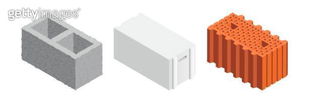 Isometric vector illustration building blocks isolated on white ...