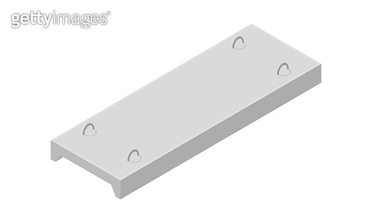 Vector illustration concrete slab isolated on a white background ...