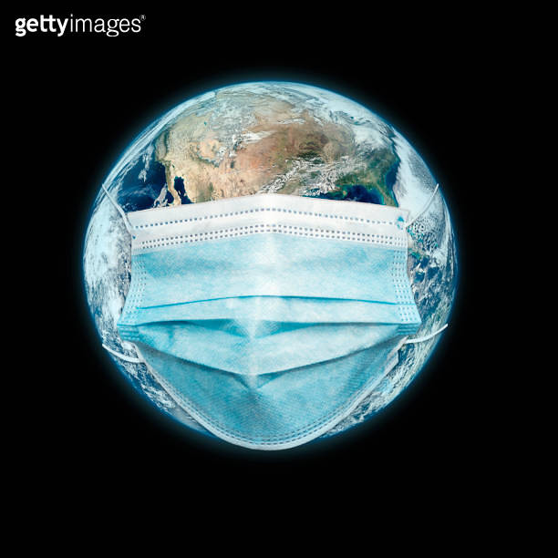 ill earth with Mouth and nose mask 이미지 (1288416782) - 게티이미지뱅크