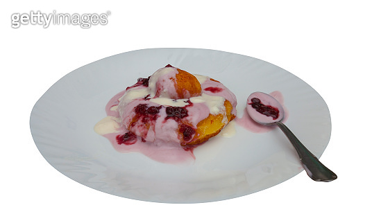 romanian cheese donuts with yoghurt and raspberry jam 이미지 (1199475406 ...