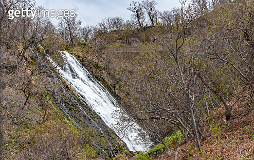 Oshinkoshin Waterfall in springtime. One of Japan top 100 waterfalls in ...