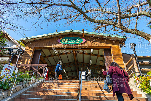 Maya cable car and ropeway system travels between the mountaintop and ...