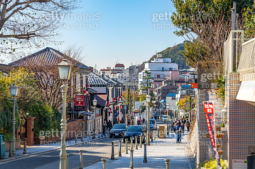 Kobe Kitano Ijinkan Gai street (Kitano-cho and Yamamoto-dori street) in ...