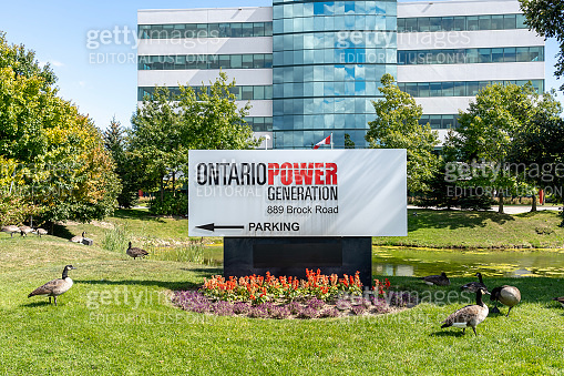 Ontario Power Generation sign is seen outside of the corporate office ...