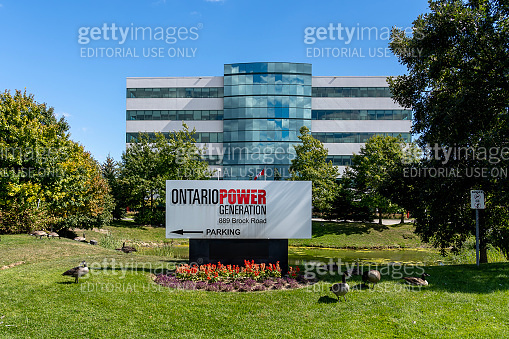 Ontario Power Generation sign is seen outside of the corporate office ...