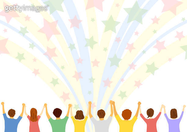 people peacefully holding each other's hands. hand in hand stars ...