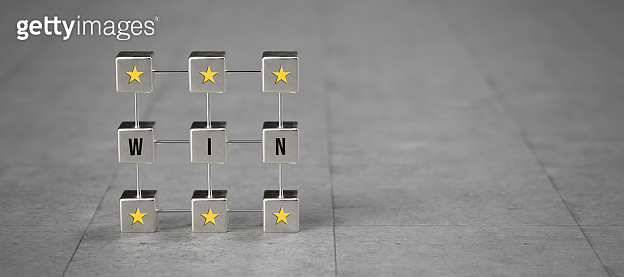 metal cube grid with message WIN - 3D rendered illustration 이미지 ...