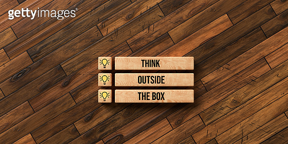 boxes with text THINK OUTSIDE THE BOX - 3D rendered illustration 이미지 ...