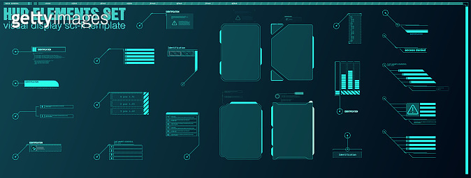 Interface elements HUD, UI, GUI. Vector Callout Titles set. Futuristic ...