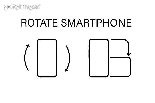 Rotate Mobile phone. Device rotation symbol. Turn your device. Rotate ...