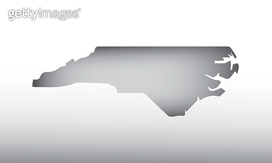 Gray color North Carolina map with dark and light effect vector on ...