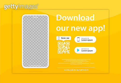 Download page of the mobile app. Empty screen smartphone for you apps ...
