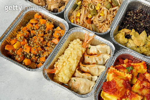 Take out food lunch box ravioli curry chicken rice tempura noodles 이미지 ...