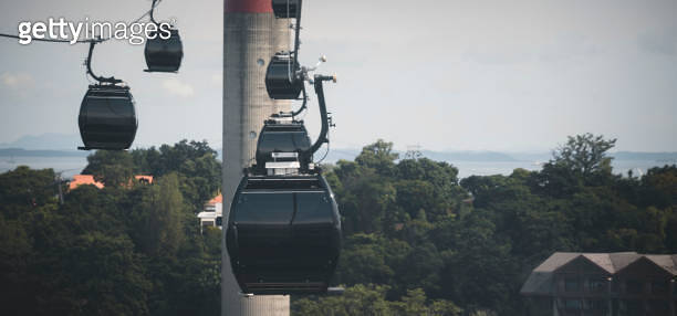 Cableway trip in Sentosa Island, Singapore 이미지 (1256429790) - 게티이미지뱅크