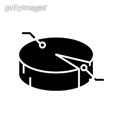 Pie chart black icon, concept illustration, vector flat symbol, glyph ...