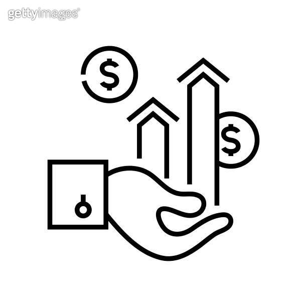 Development line icon, concept sign, outline vector illustration ...