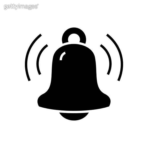 Notification black icon, concept illustration, vector flat symbol ...