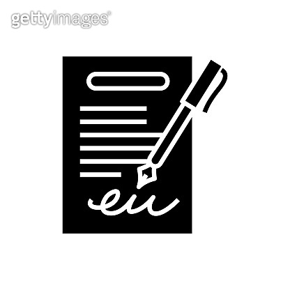 Boss signature black icon, concept illustration, vector flat symbol ...