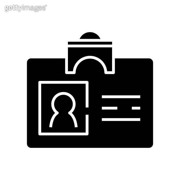 Name tag black icon, concept illustration, vector flat symbol, glyph ...