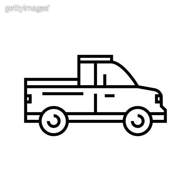 Open car line icon, concept sign, outline vector illustration, linear ...