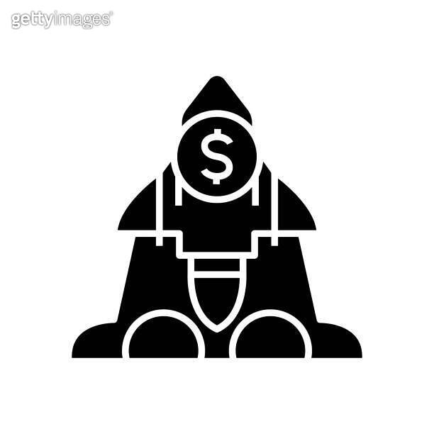 Explosive business growth black icon, concept illustration, vector flat ...