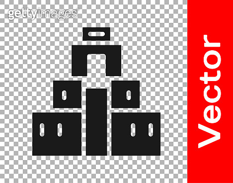 Black Chichen Itza in Mayan icon isolated on transparent background ...