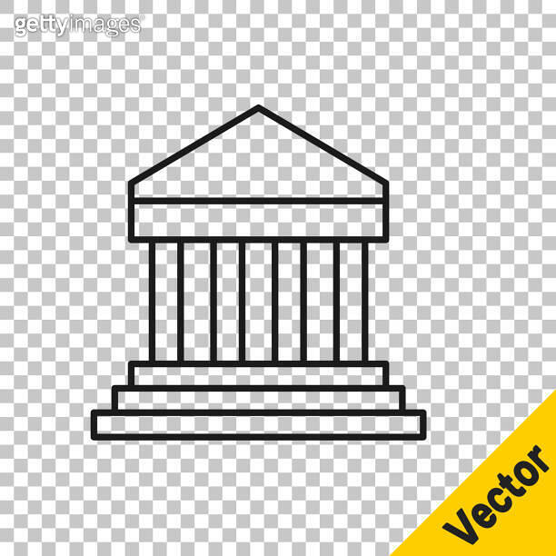 Black line Parthenon from Athens, Acropolis, Greece icon isolated on ...
